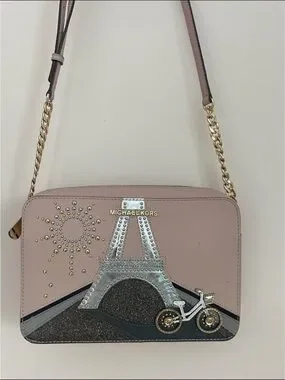 Michael Kors | Bags | Michael Kors Blush Pink Crossbody With Eiffel ...